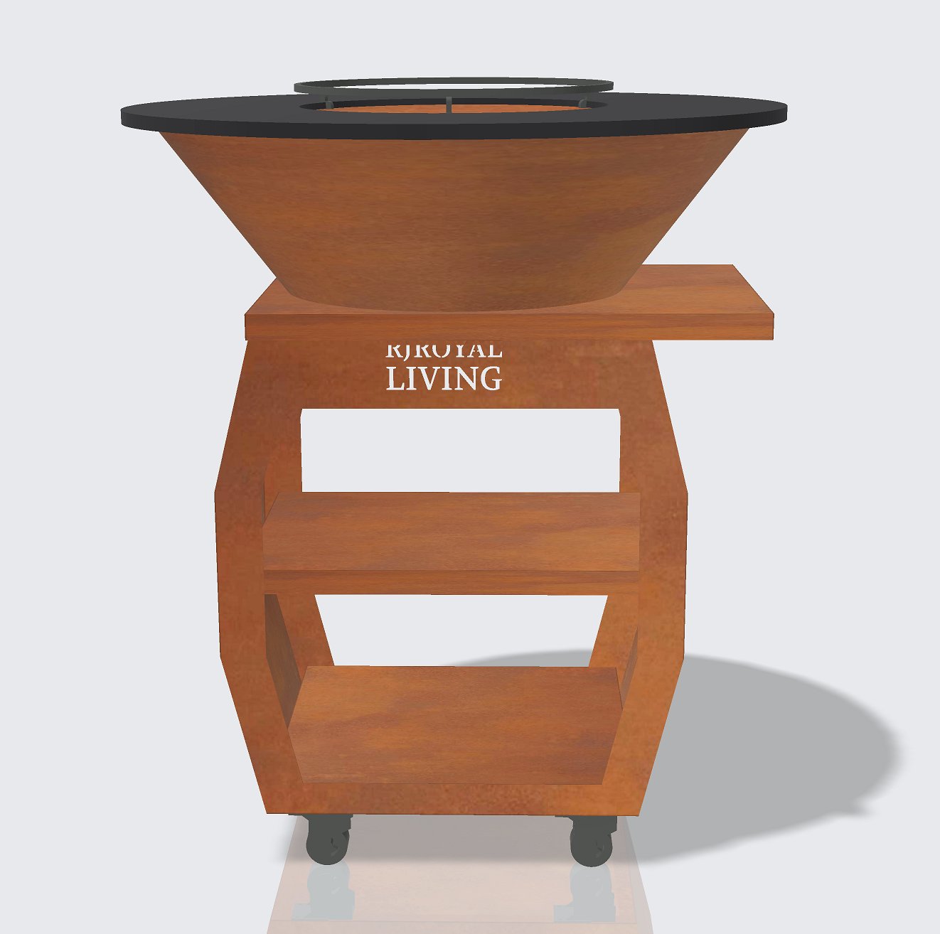 BBQ Plancha Grill Compañero XXL Corten steel - With poker and wood sto ...